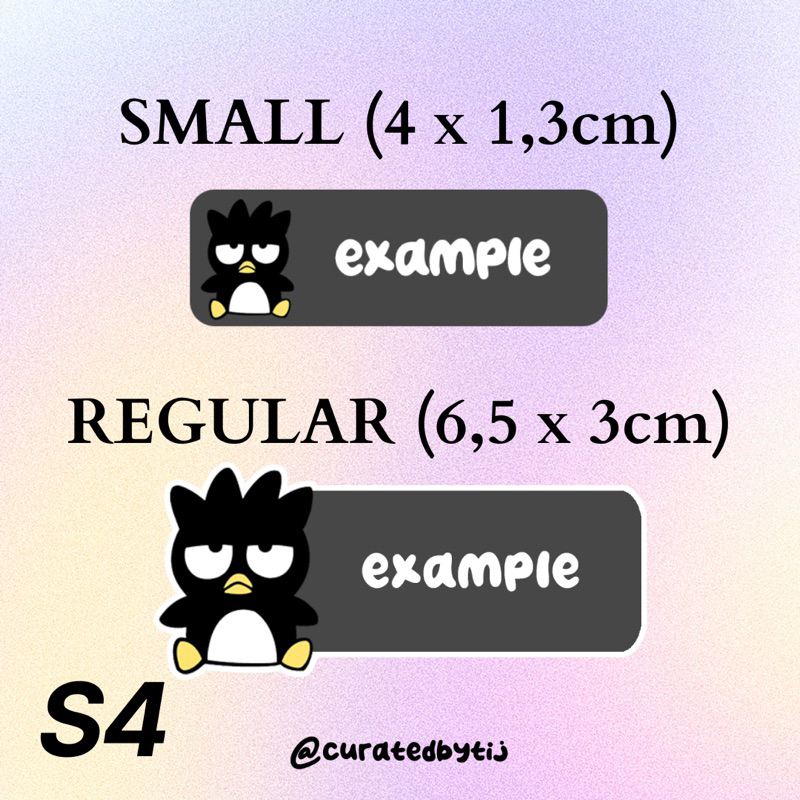 Custom WATERPROOF Name Sticker | Sanrio Cinnamorrol Badtzmaru My Melody ...