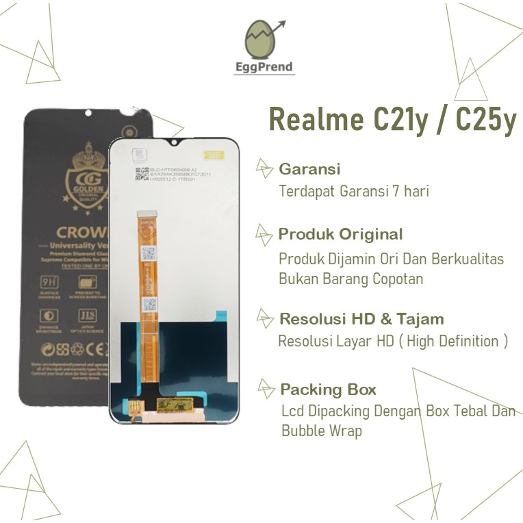 Realme C21Y RMX3261 C25Y RMX 3263 LCD TOUCHSCREEN ORIGINAL FULLSET BIG ...