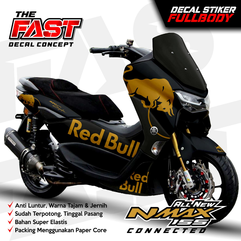 Terbaru Decal Sticker Yamaha Nmax 155 New Fullbody Redbull Decal ...