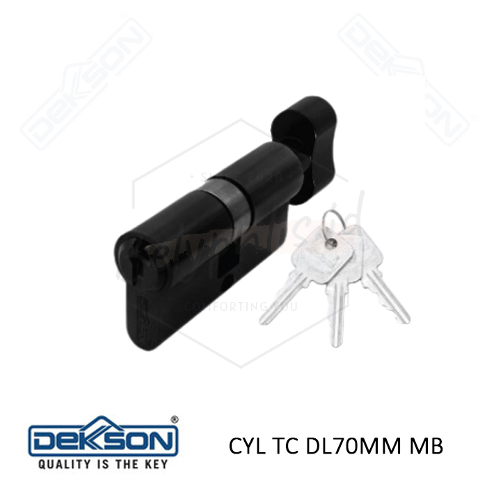 Cyl TC DL70MM MB | Thumbturn Cylinder Dekkson | Matt Black WC Cylinder ...