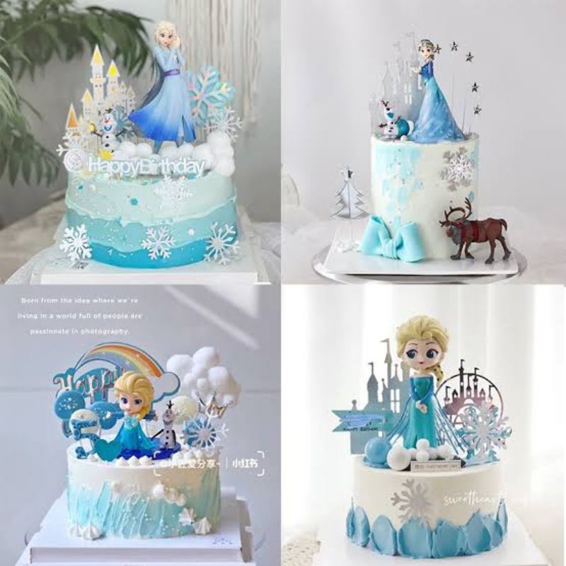 Cake Figure Frozen Birthday Cake Decoration Princess Topper Cake Doll ...