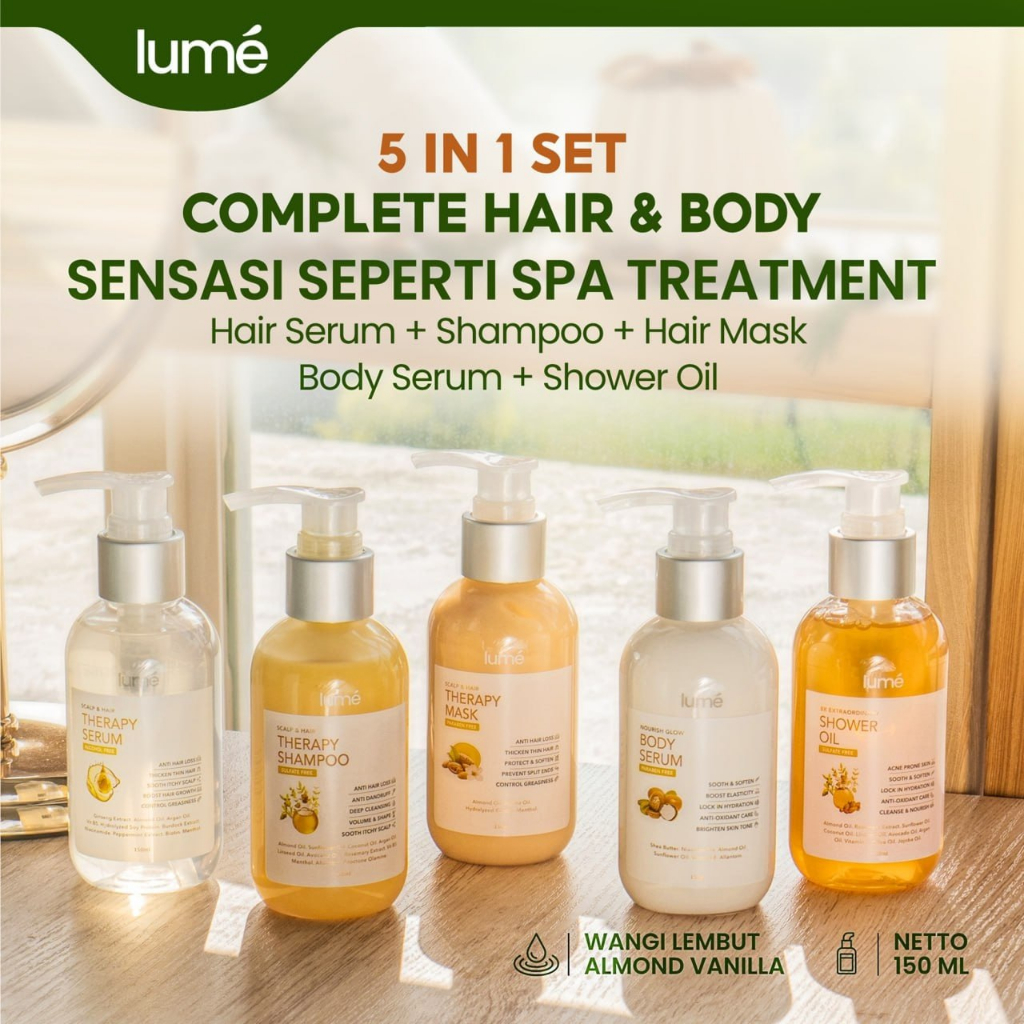 Lume LUME 5in1 Package SHAMPOO Hair MASK SHOWER OIL Body SERUM ...