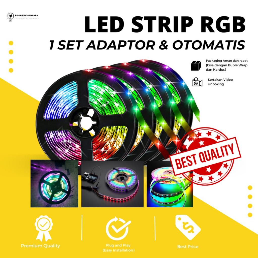 Automatic running RGB Led Strip Light RGB Smart IC RGB plus Adapter ...