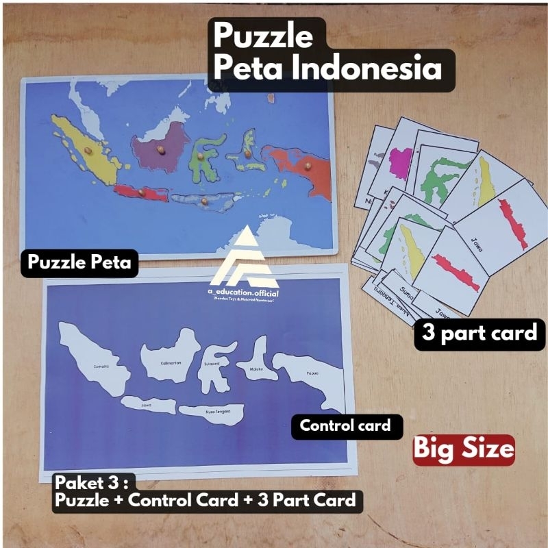 Indonesian Map Puzzle Indonesian Map Montessori Big Size Puzzle ...