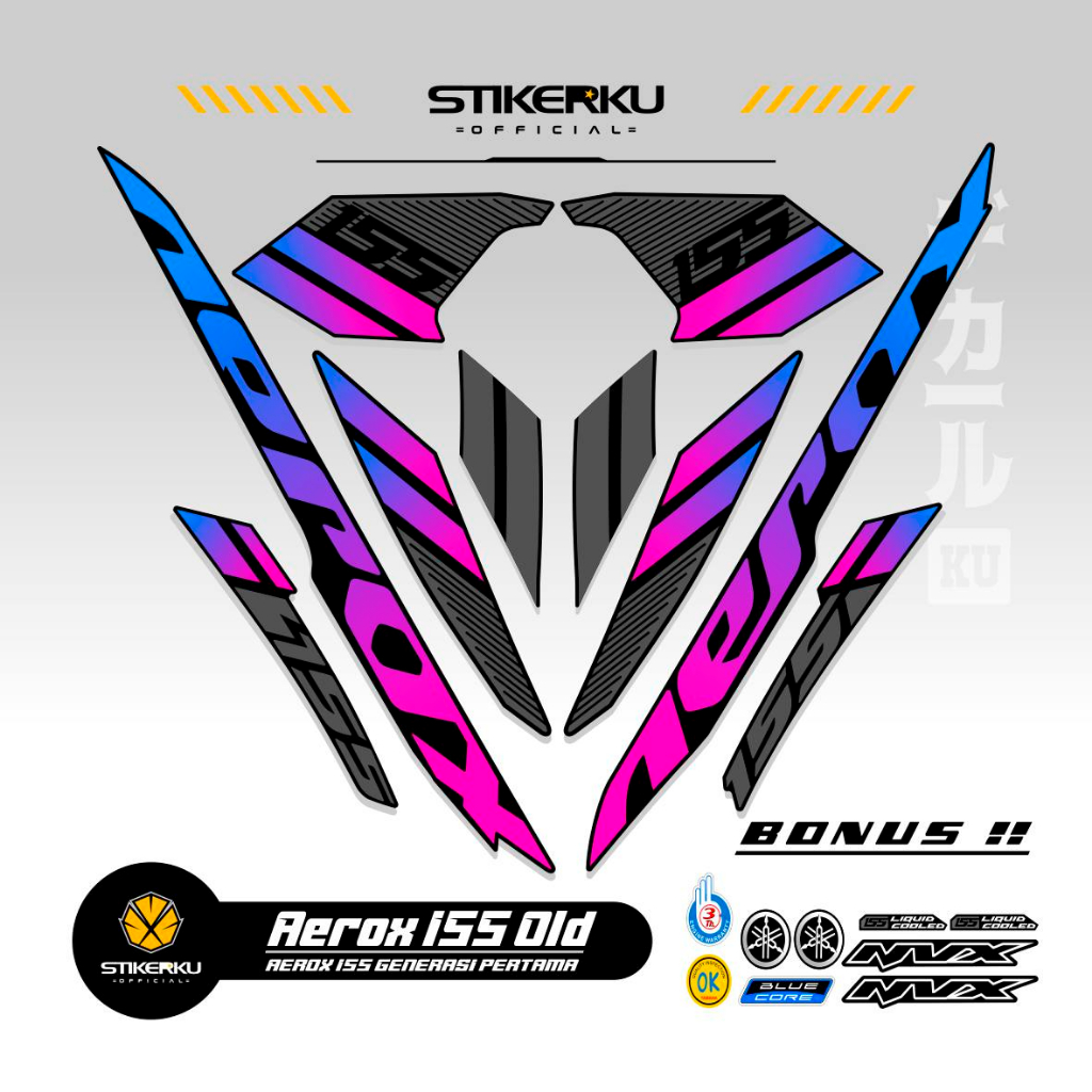 STRIPING AEROX LAMA 155 MOTIF 56 / STICKER AEROX OLD 155 VVA / STICKER ...