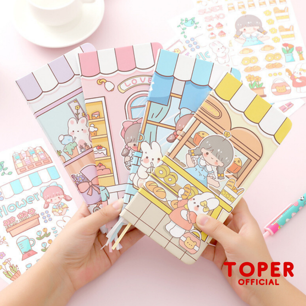 TOPER Weekly Grid Notebook Full Color Free Sticker Paper Cute Journal ...