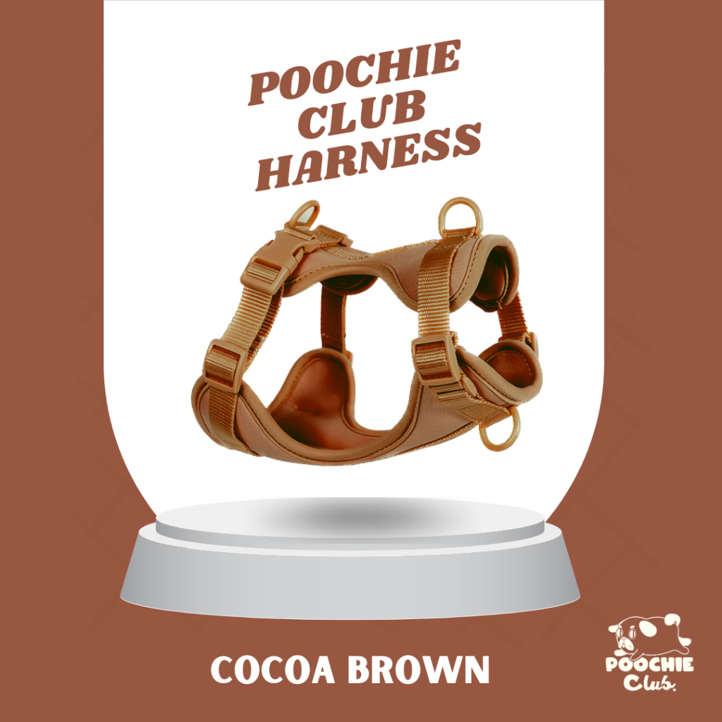 The POOCHIE CLUB - COCOA BROWN - premium pvc harness dog vest leash ...