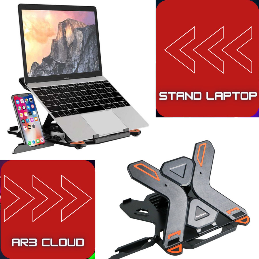 Laptop Stand Adjustable Angle with Smartphone Holder X Design Leptop ...