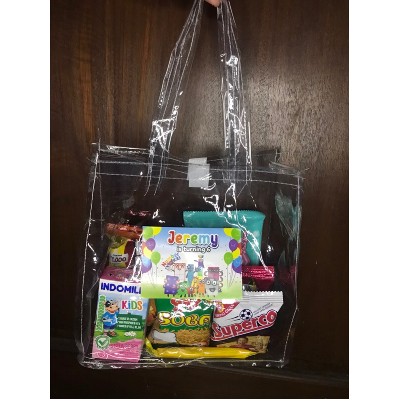 Goodie Bag / Transparent Mica Bag size 20x10x20cm (12pcs) | Shopee ...