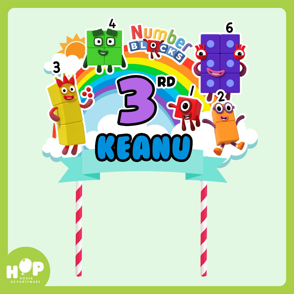 NUMBERBLOCKS Cake Topper / NUMBER BLOCKS Birthday Cake Decoration ...