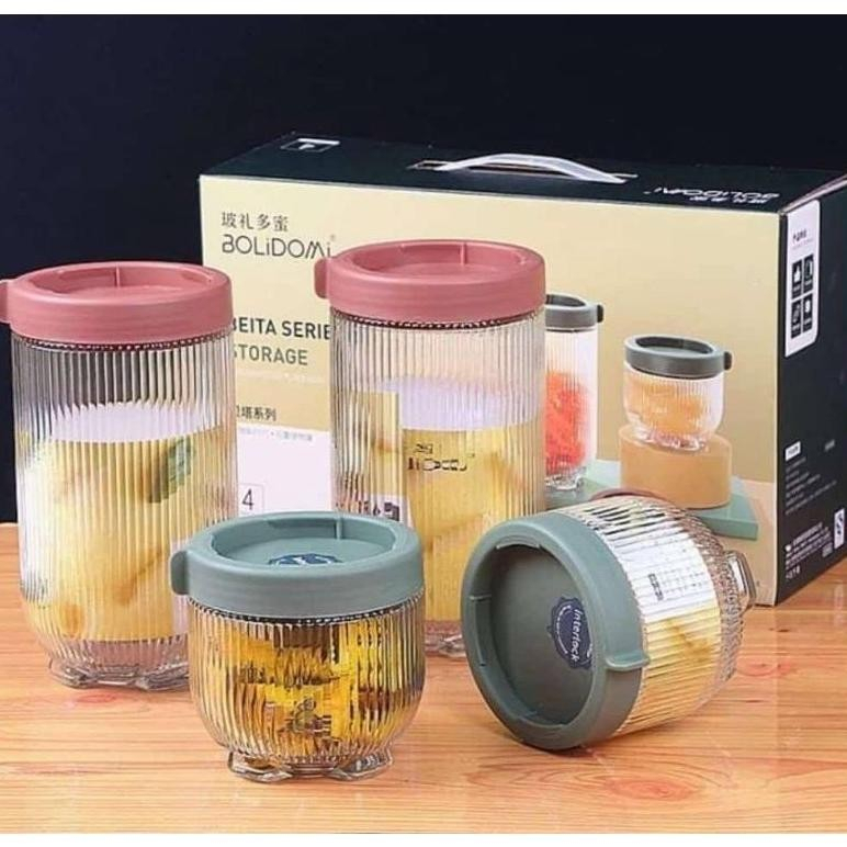 Hermatico Clear Food Jar Airtight Glass Jar / Multipurpose Clear Glass ...