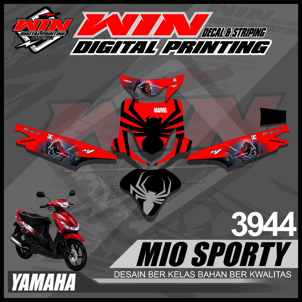 Yamaha Mio Sporty Sticker Fullbody Motorcycle Decal Spiderman Design ...