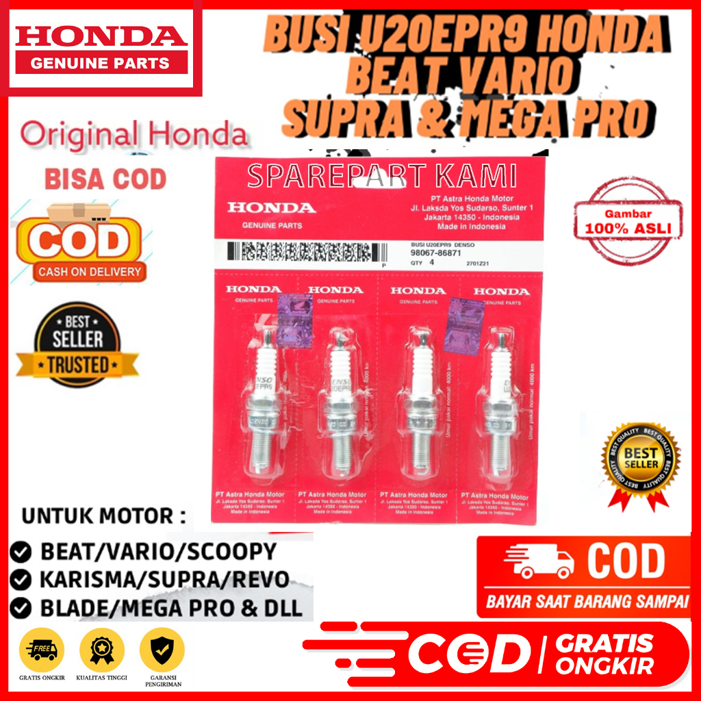 Spark Plug DENSO U20 HONDA KHARISMA SUPRA X 125 BEAT SCOOPY SPACY REVO ...