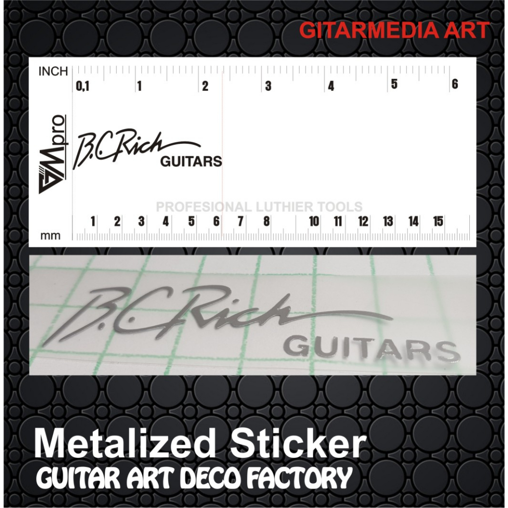 Bc rich Guitar headstock Logo metalized Sticker | Shopee Philippines