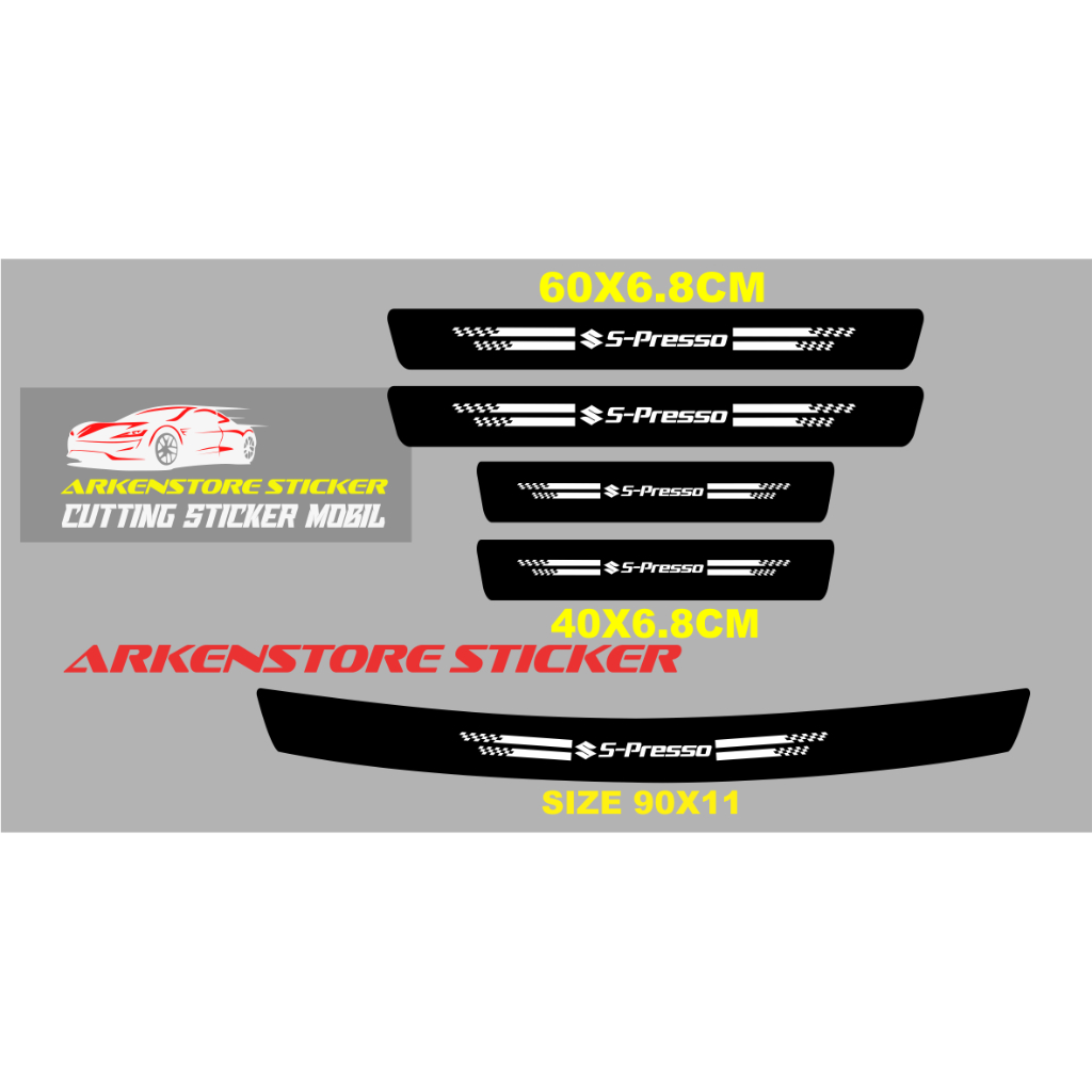 5door sticker sill plate carbon 3d Car s presso sticker carbon 3d ...