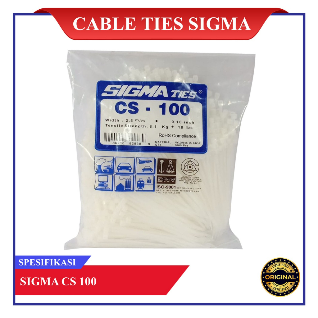 Cable Ties/ Sigma Ties CS-100-White 100Pcs | Shopee Philippines