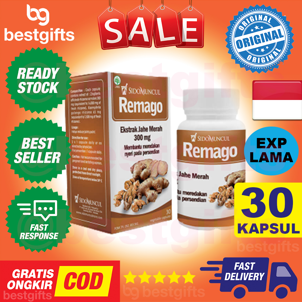 MERAH Sidomuncul SIDO Appears REMAGO Red Ginger Extract 300MG ...
