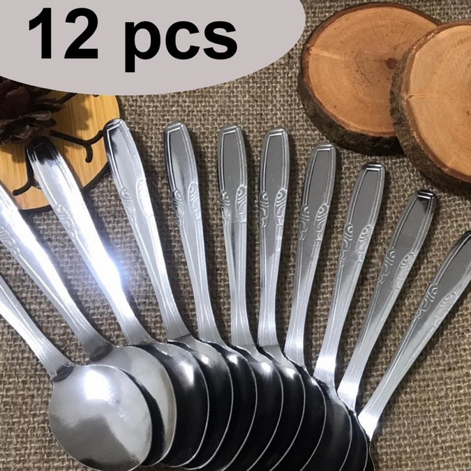 Stainless SPOON AND FORK / PLAIN DINNER SPOON / SPOON SET / FORK ...
