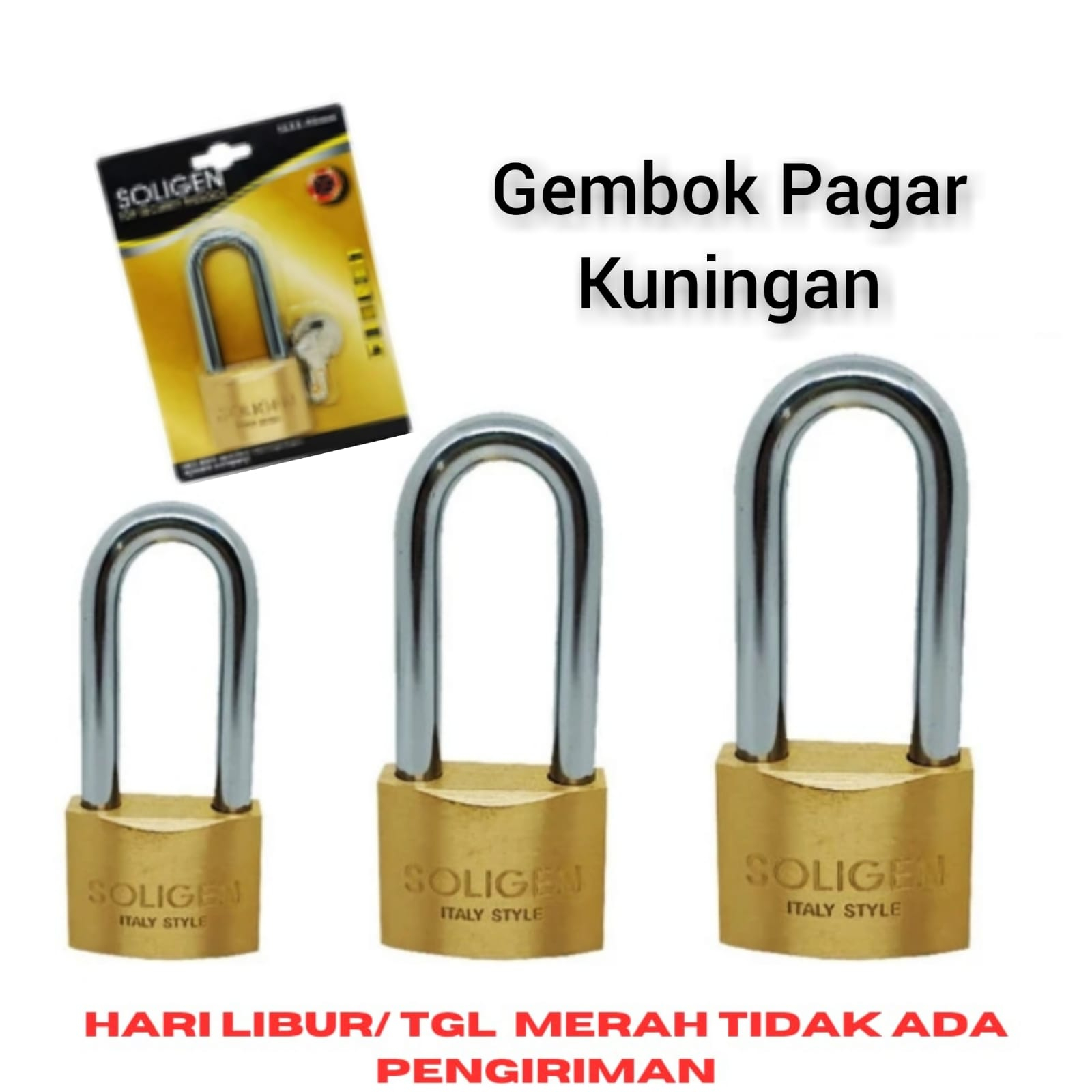 Anti-Theft Computer Brass Padlock Length 40mm 50mm 60mm SOLIGEN Fence ...