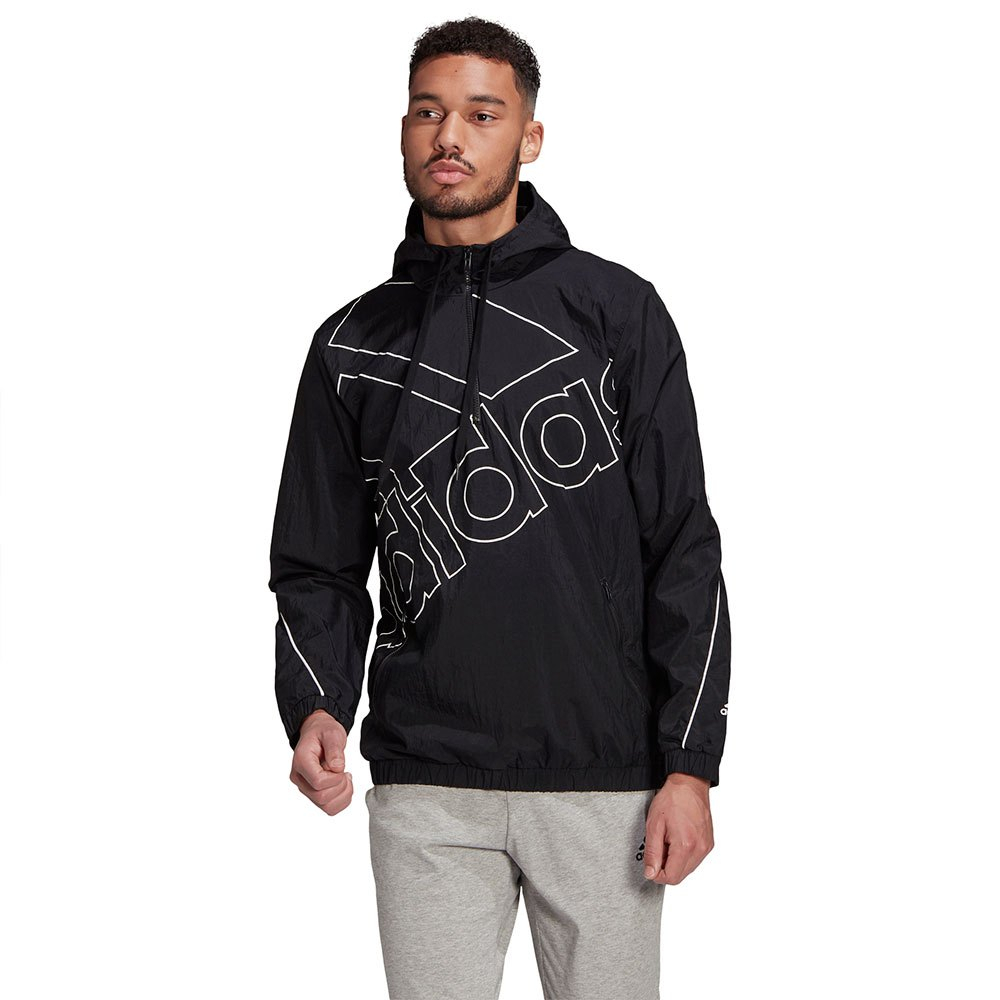 Windbreaker Jacket Men Adidas Essential Giant Logo Hoodie Jacket ...