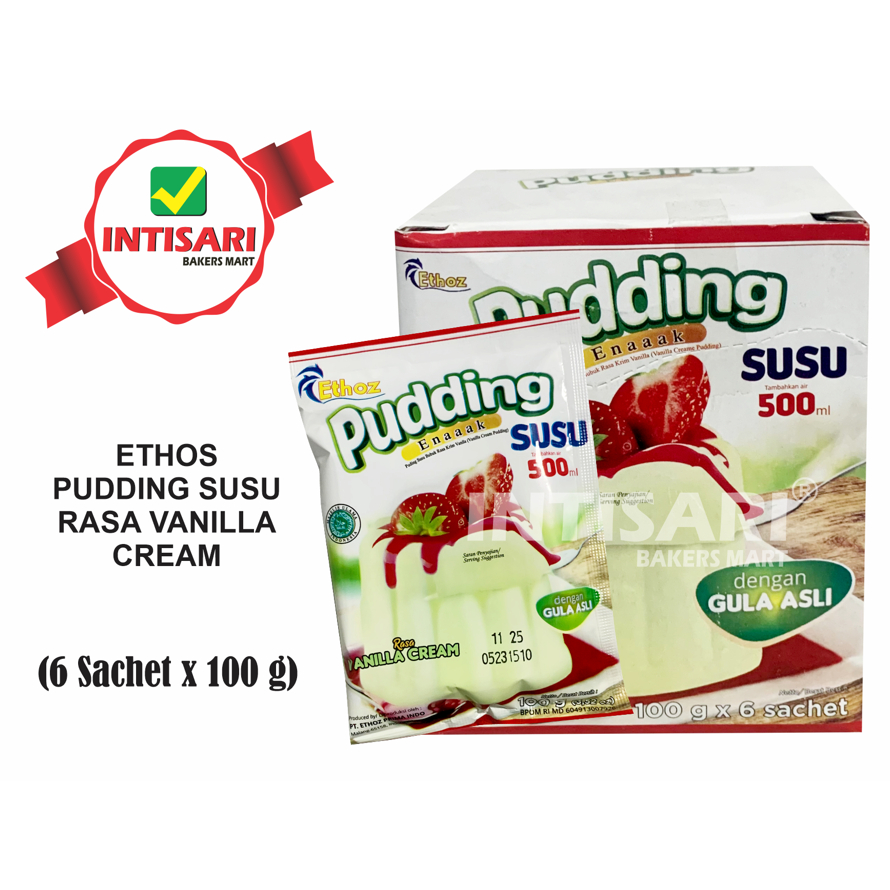 Ethoz PUDDING VANILLA CREAM FLAVOR MILK 6 SACHETS x 100 G | Shopee ...