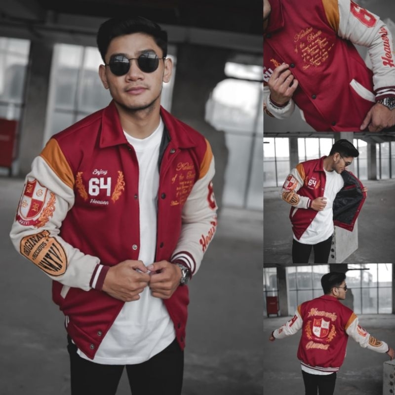 Varsity - FULL EMBROIDERED VARSITY BASEBALL JACKET - MEN'S JACKET ...