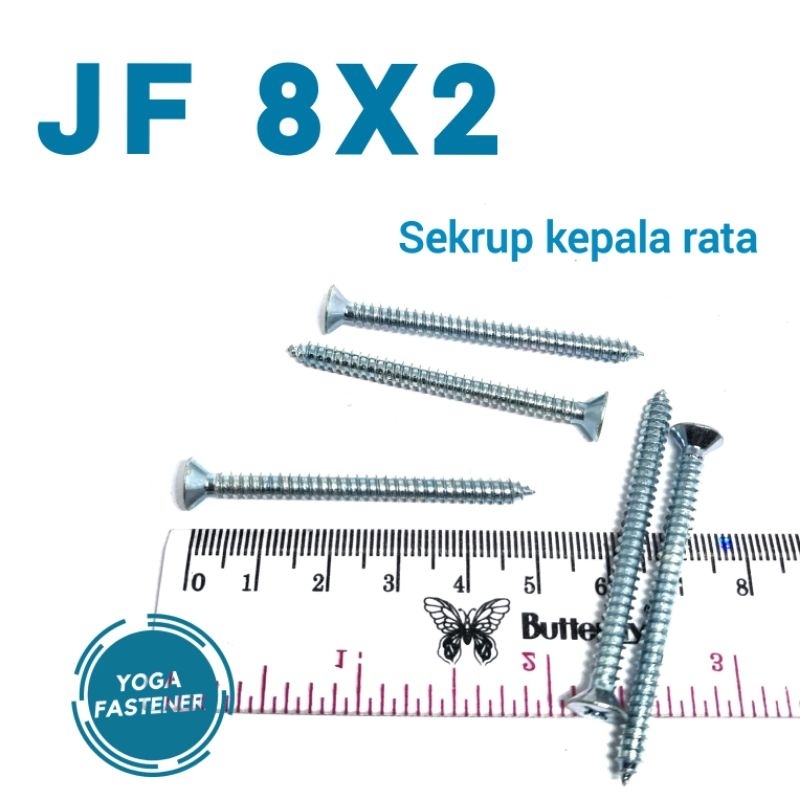 100 pcs 8x2 screws 5 cm long JF flat head screwdriver (+) | Shopee ...