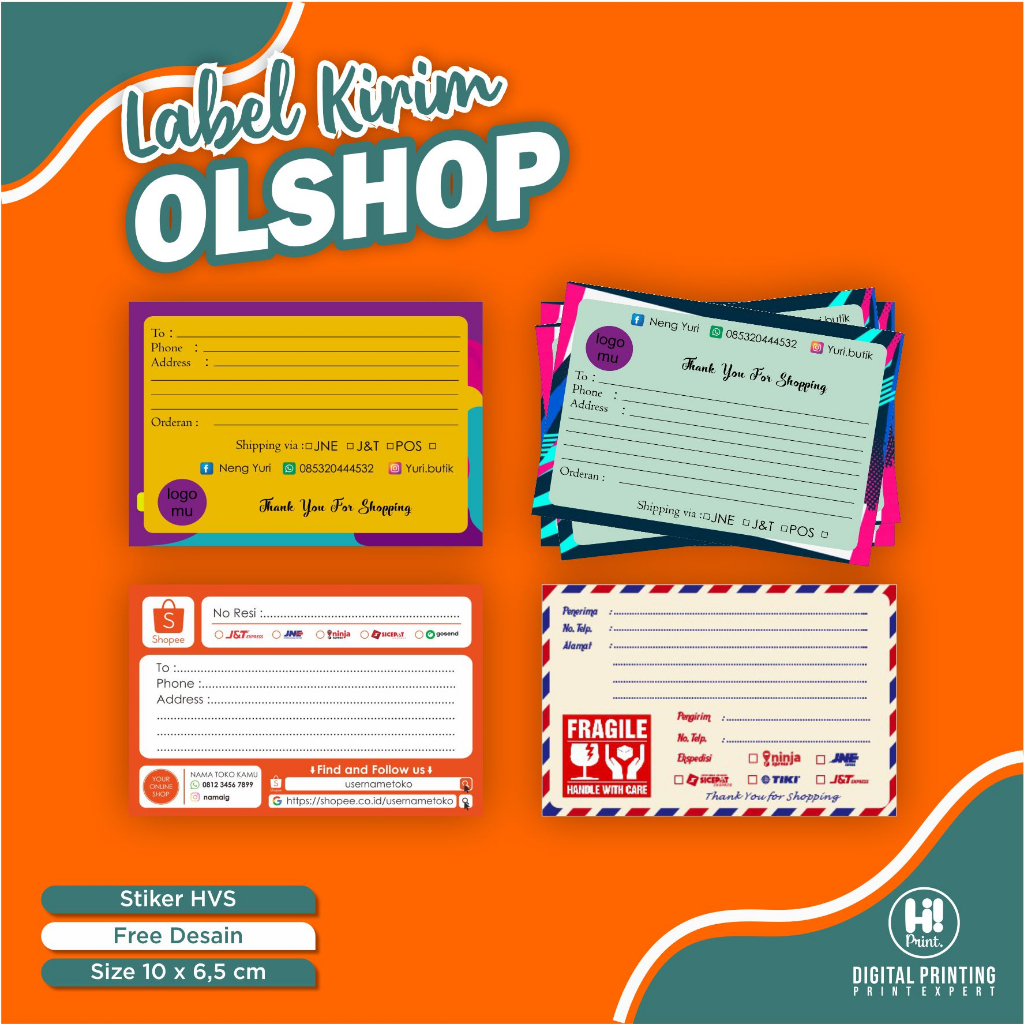 Olshop Custom Shipping Label Free Template Design | Shopee Philippines