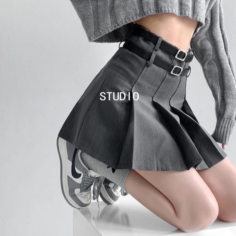 【READY】GRANDY - Nancy Belted Tennis Skirt / Women's Skirt | Shopee ...