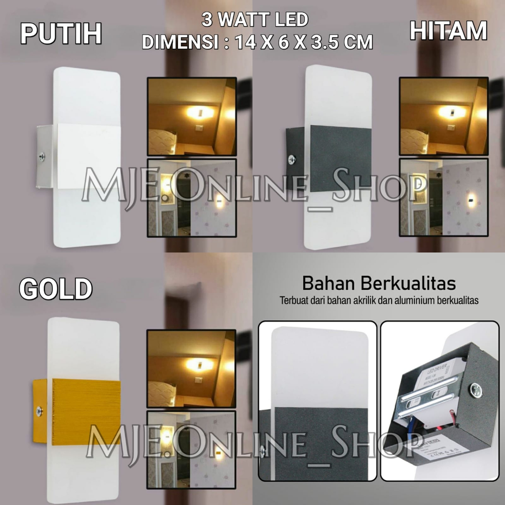 Minimalist WALL LIGHT BOX 3 WATT LED / WALL LIGHT 3 WATT LED 220V ...