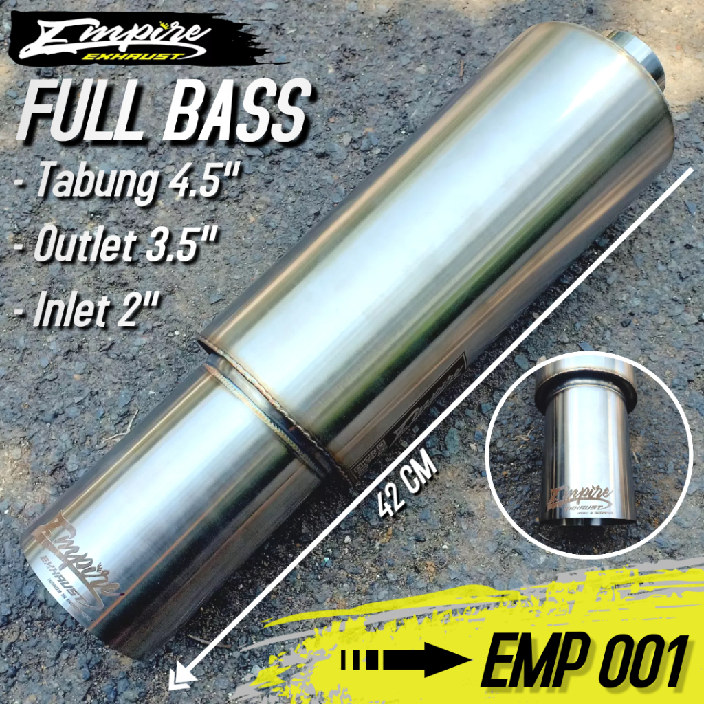 Emp001 Car Exhaust Racing Full Bass Muffler Plain Stainless Empire ...