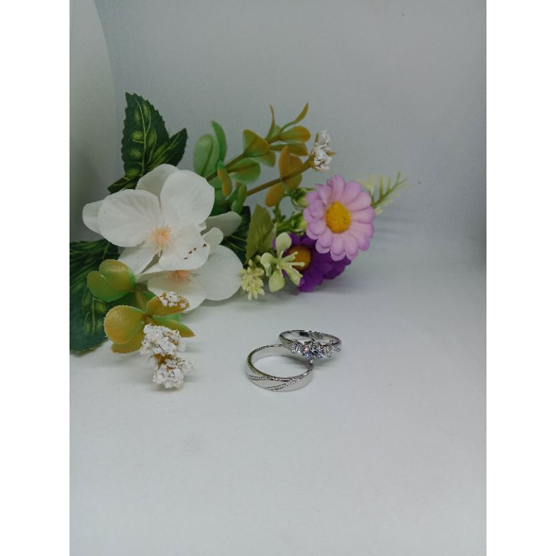 PUTIH Latest model white gem palladium WEDDING RING | Shopee Philippines