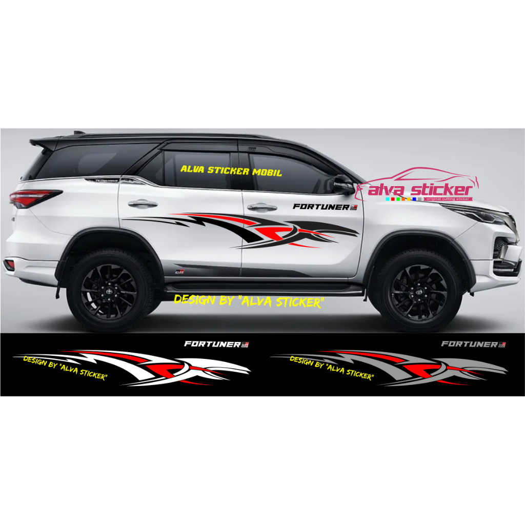 (ALVA) New sticker fortuner GR SPORT list stripe cool toyota fotuner GR ...