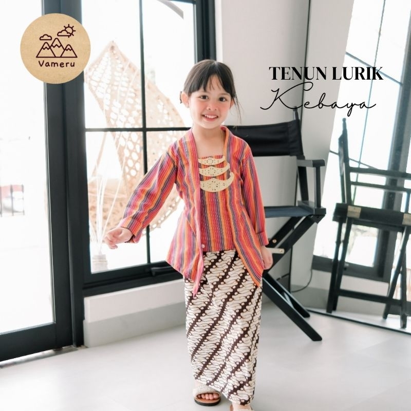 CHILDREN'S WOVEN LURIK KEBAYA LONG SLEEVES CLASSIC TRADITIONAL CLOTHING ...