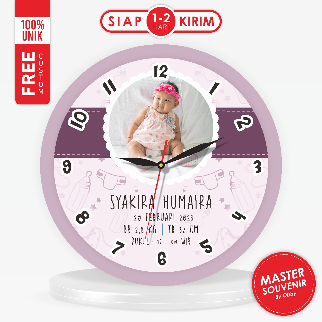 Master Souvenir By Obby - Unique Custom Desk Clock Photo Birth Souvenir ...