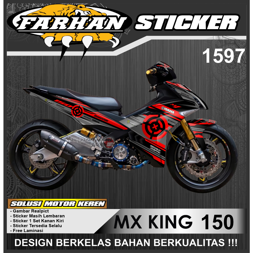 F1597 Decal Costum Sticker MX KING Full Body Hayabusa Vector Design ...