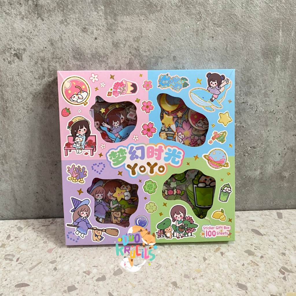 Yoyo rainbow mix stickers 100 pcs cute characters for girls | Shopee ...