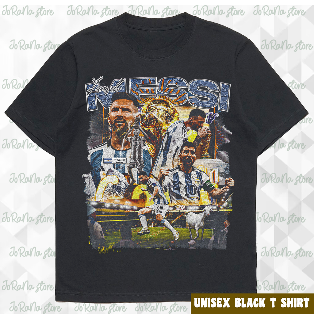 HITAM Lionel MESSI SPORT FOOTBALL T SHIRT VINTAGE WASH Black T-SHIRT ...