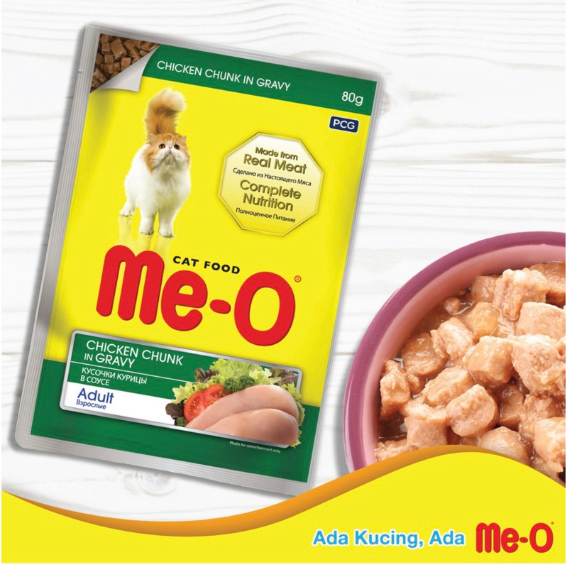 Meo Chicken Chunk In Gravy Adult Cat Food Wet Cat Food Sachet 80 Gr ...