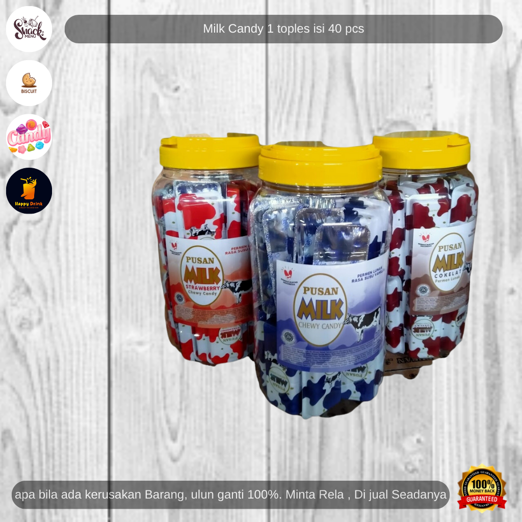 Pusan Chewy Candi Soft Milk Candy 1 Jar Contains 40 pcs | Shopee ...