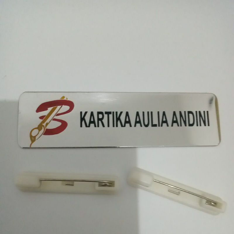 Stainless Silver Nametag Without Resin + Logo - Batik Air Name Tag ...