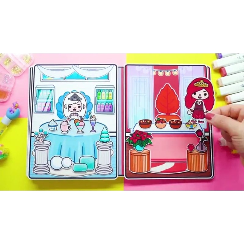 Toca Boca Educational Toys Paper book Paper Doll Toca Ice VS Fire 34th ...