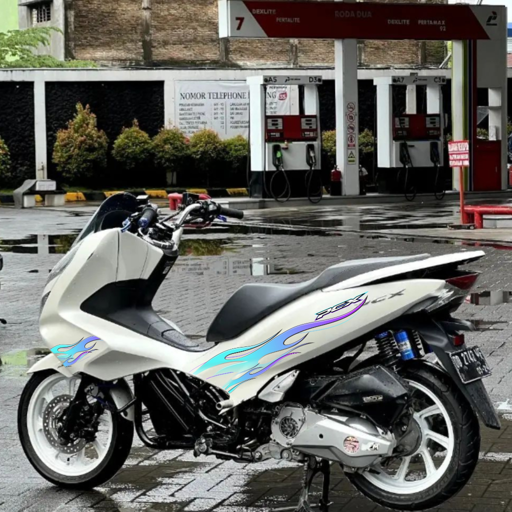 Striping PCX 150 TRANSPARENT GLOSSY Flame Motif | Shopee Philippines