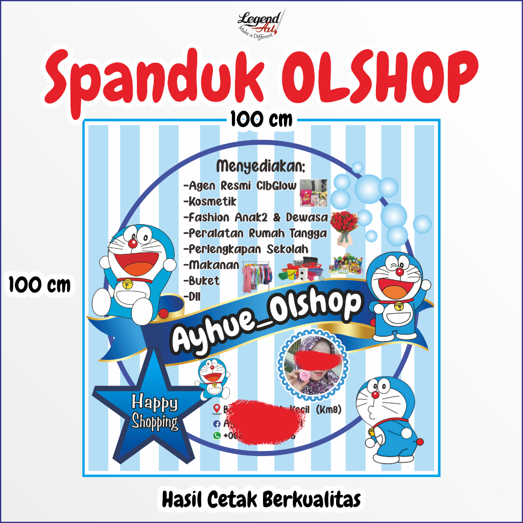 Online Shop Banner - Olshop Banner Size 100x100cm - Quality Printed ...