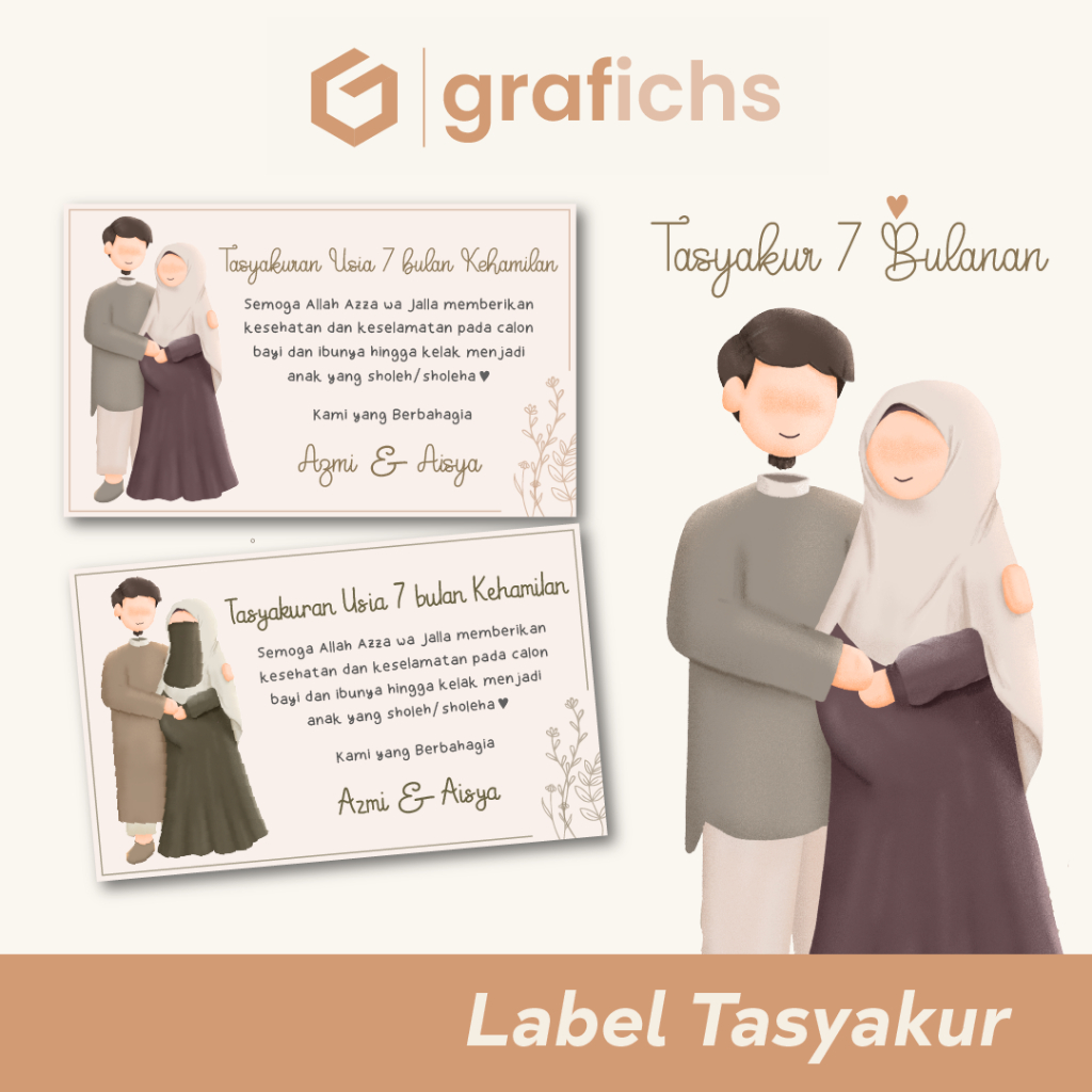 Tsy01 Pregnancy 4 and 7 Month Tasyakuran Label Card Stickers - TSY02 by ...