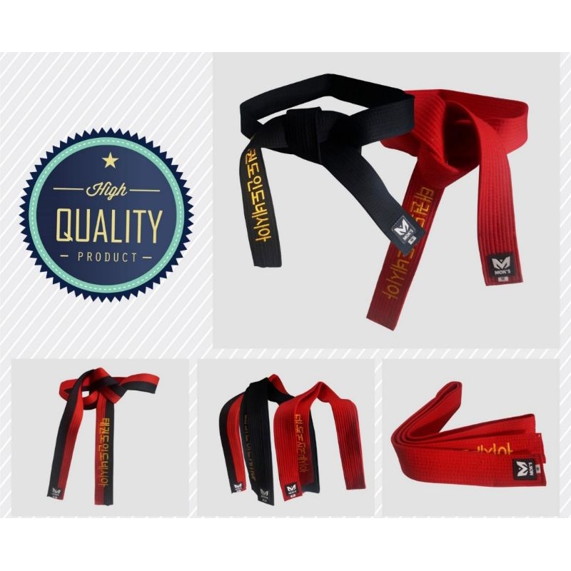 HITAM MERAH Black and red poom moks and DFW belt | Shopee Philippines