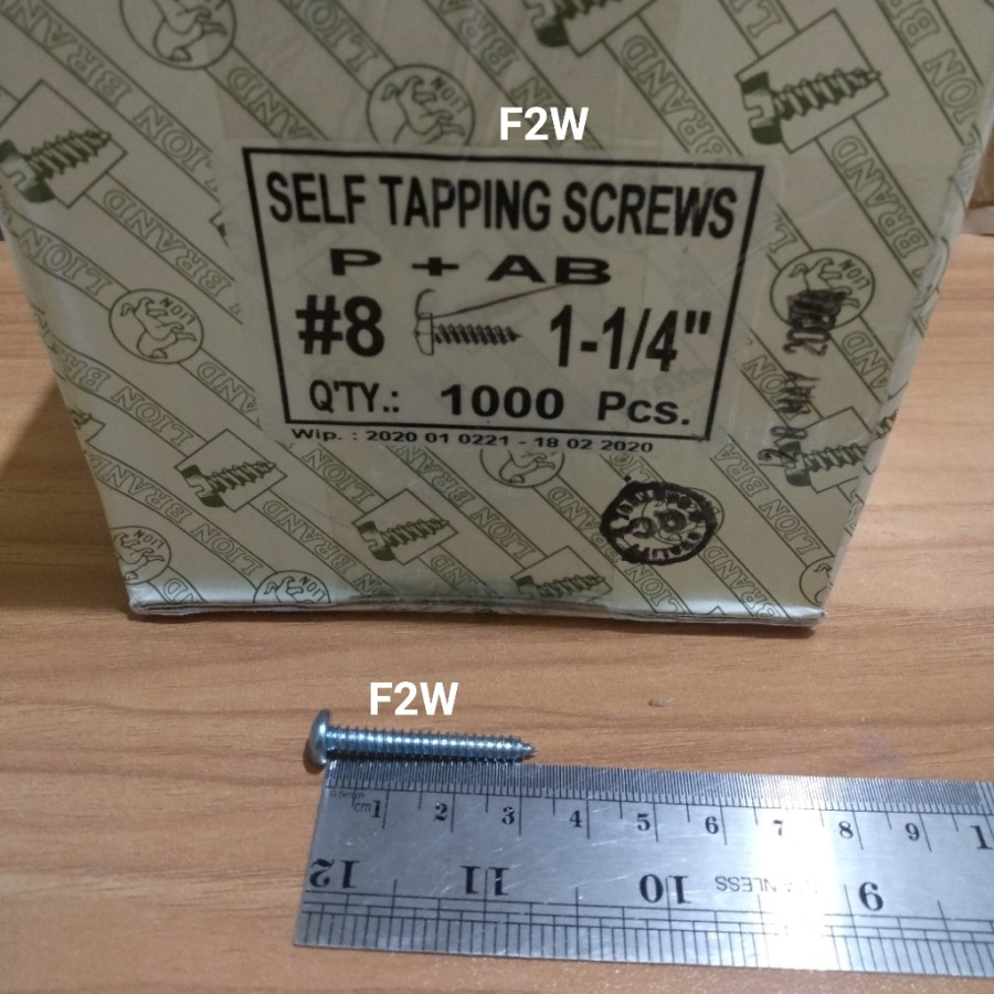 SCREW TAPPING PAB 8X1-1/4" MOON LION SCREW SELF TAPPING SCREW | Shopee ...