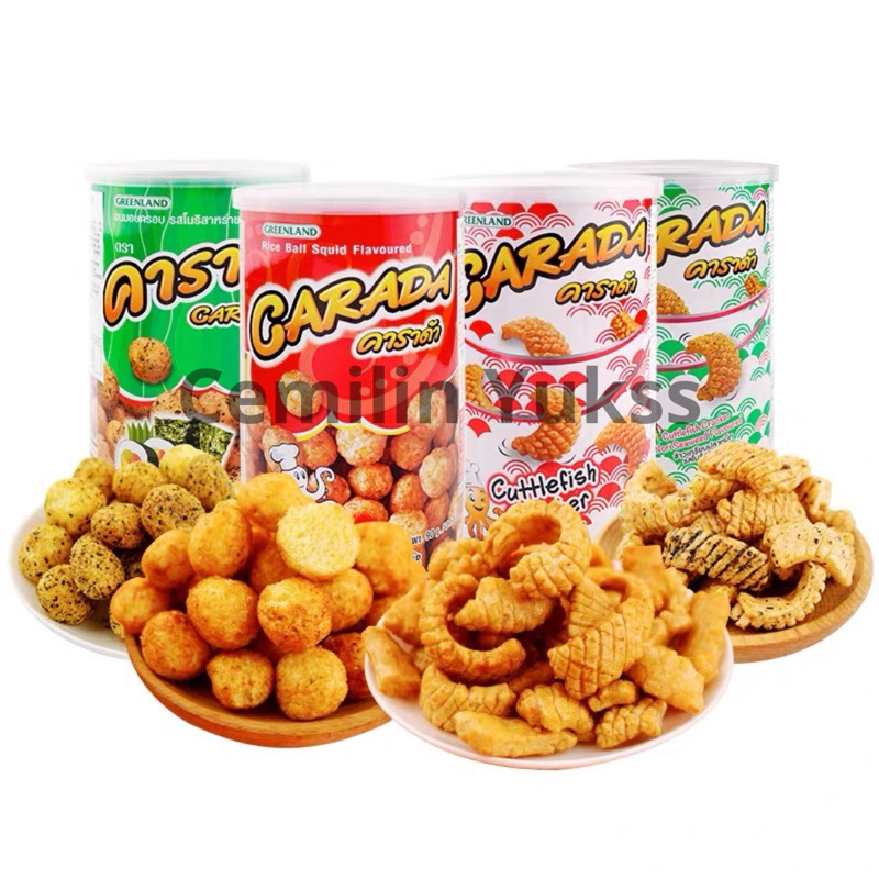 Carada Rice Ball Squid Snack 90g [Jar] Carada Cuttle Fish Cracker Nori ...