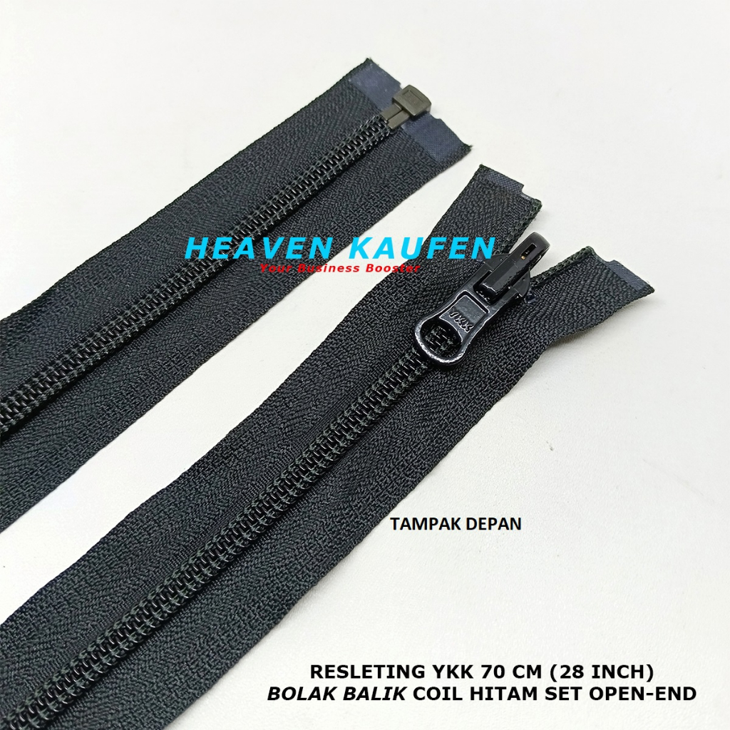 YKK Jacket Zipper 70 cm or 28 inch Reversible Coil Type Smooth Black Open - End Set | Shopee ...