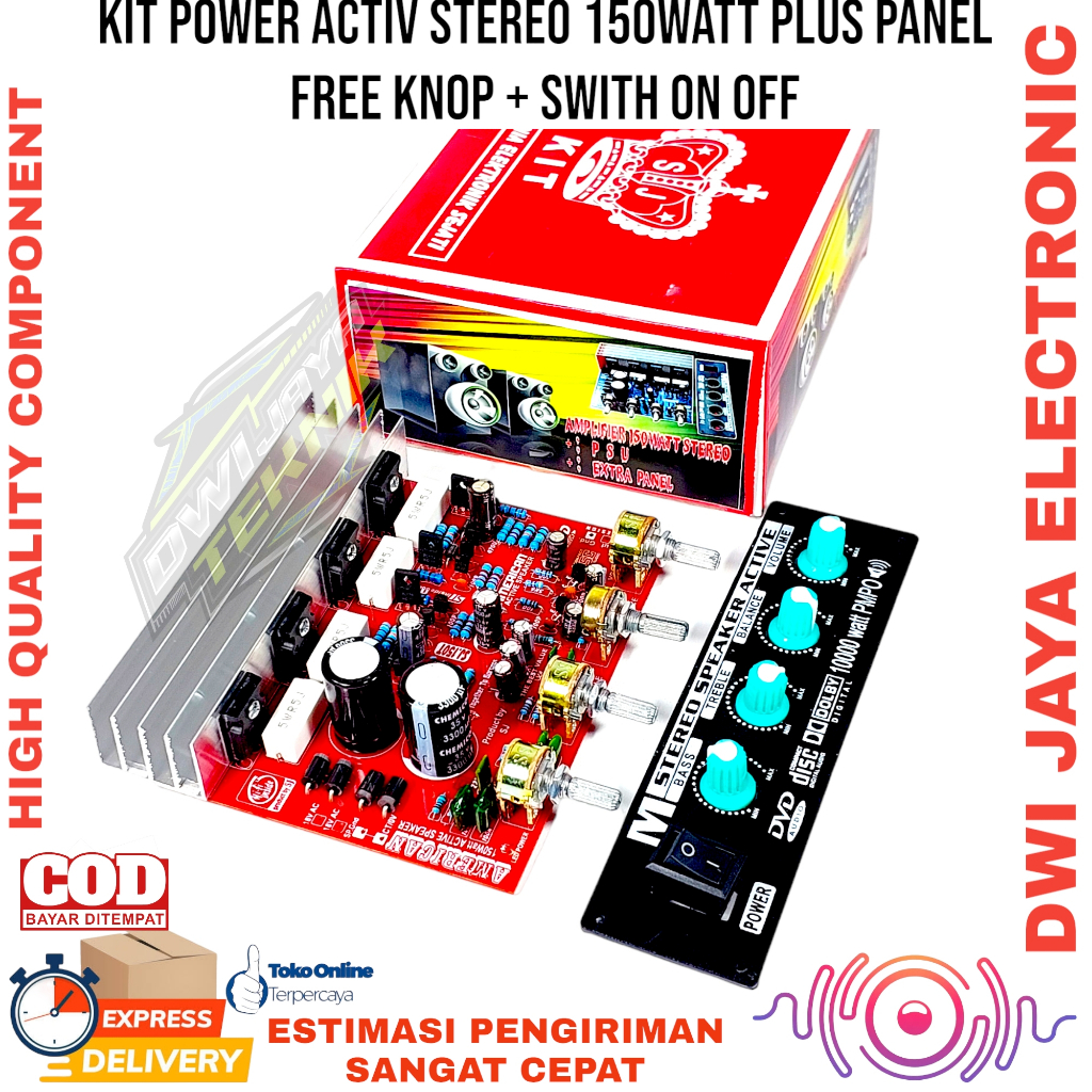 Active 150 watt Stereo Power Amplifier Kit Plus Knob Panel | Shopee ...